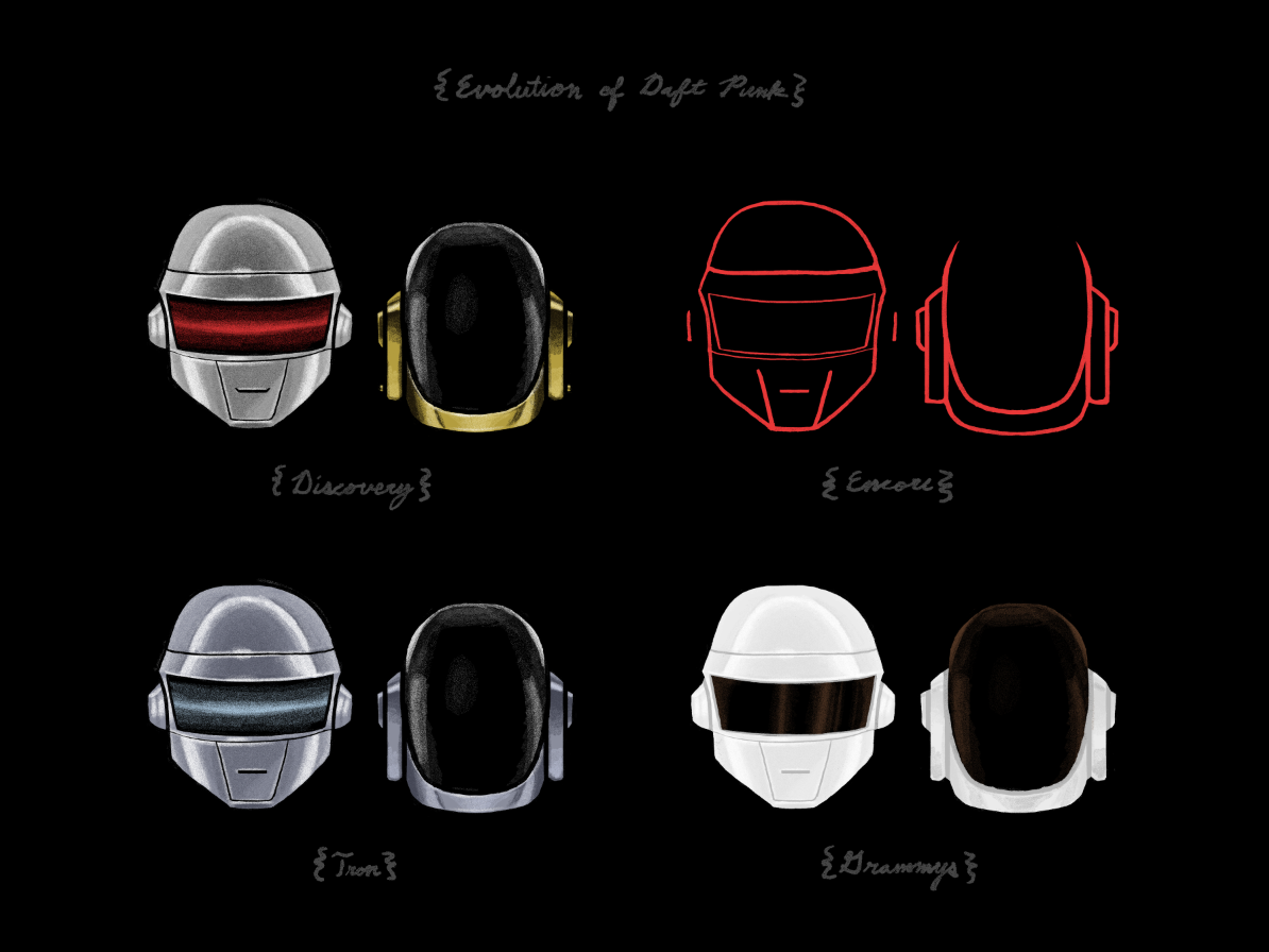 Daft Punk Helm Zeichnung